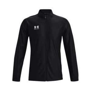 under armour men's challenger track jacket, black (001)/white, large