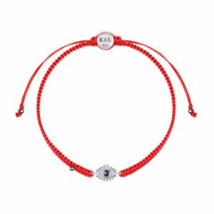 karma and luck powerful protection, red string bracelet with evil eye charm for women, sterling silver with genuine amethyst stone, size 5.5"-7.5”