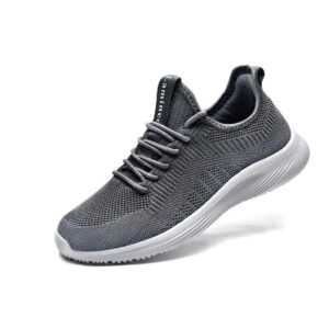 lamincoa men's tennis shoes slip on lightweight athletic fashion casual sneakers for walking running gym fitness gray us 9.5