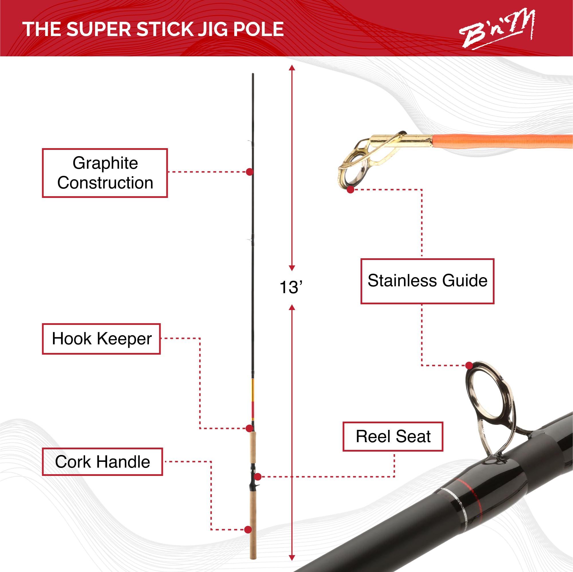 The Super Stick Jig Pole 13ft/2pc