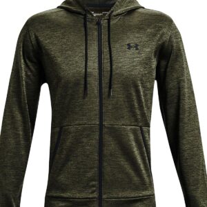 Under Armour Men's Armour Fleece Full Zip Hoodie, Marine Od Green (390)/Black, Large