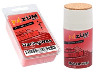 zumwax ski/snowboard/nordic/cross-country racing wax bundle - chill temperature iron on & rub on waxes