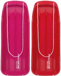 avalanche brands - 48" classic downhill toboggan snow sleds - red & pink