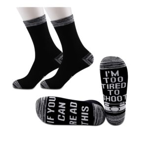 jxgzso 2 pairs photographer gift camera socks photography gift if you can read this i’m too tired to shoot socks (too tired to shoot)