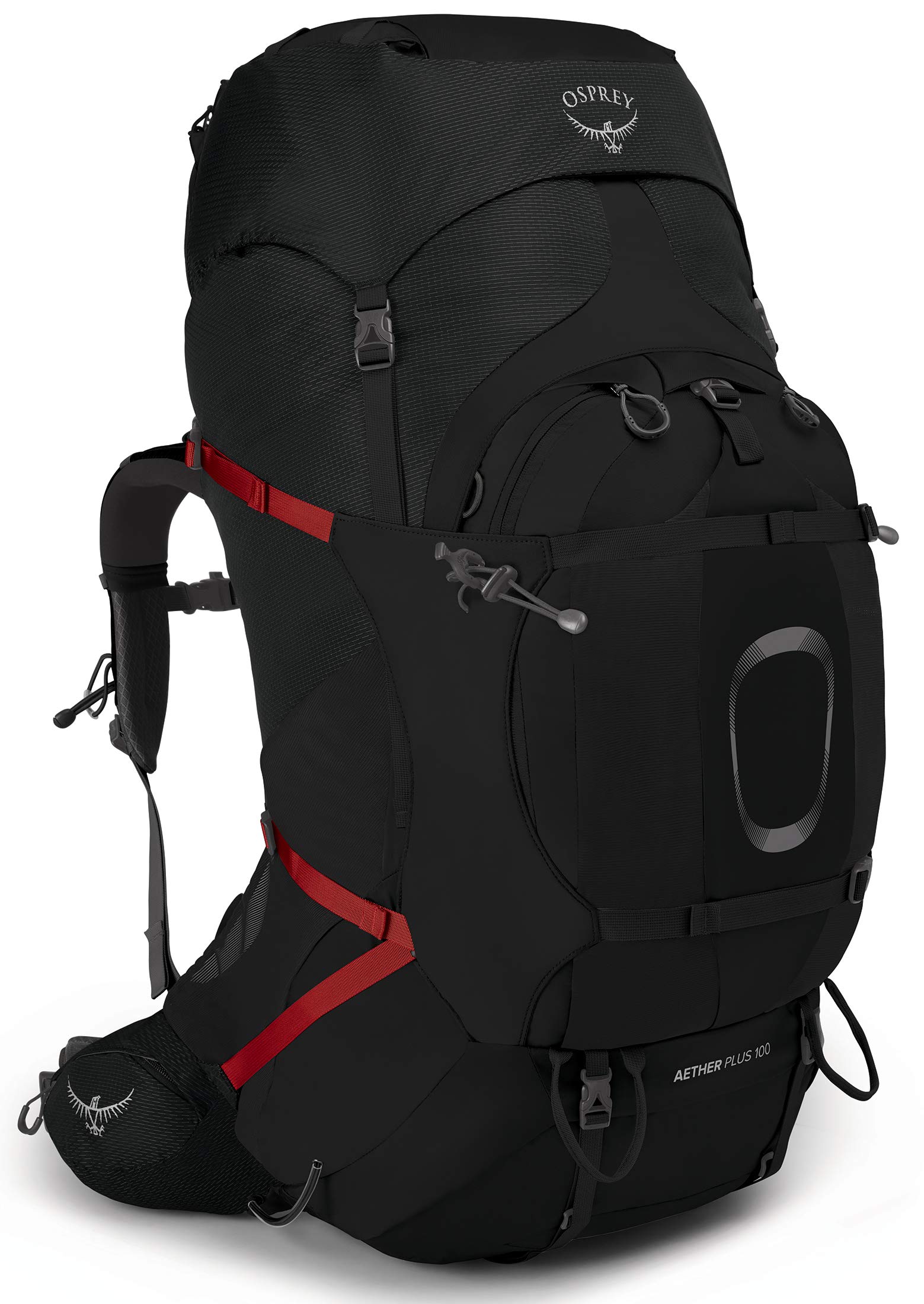 Osprey Aether Plus 100L Men's Backpacking Backpack, Black, S/M