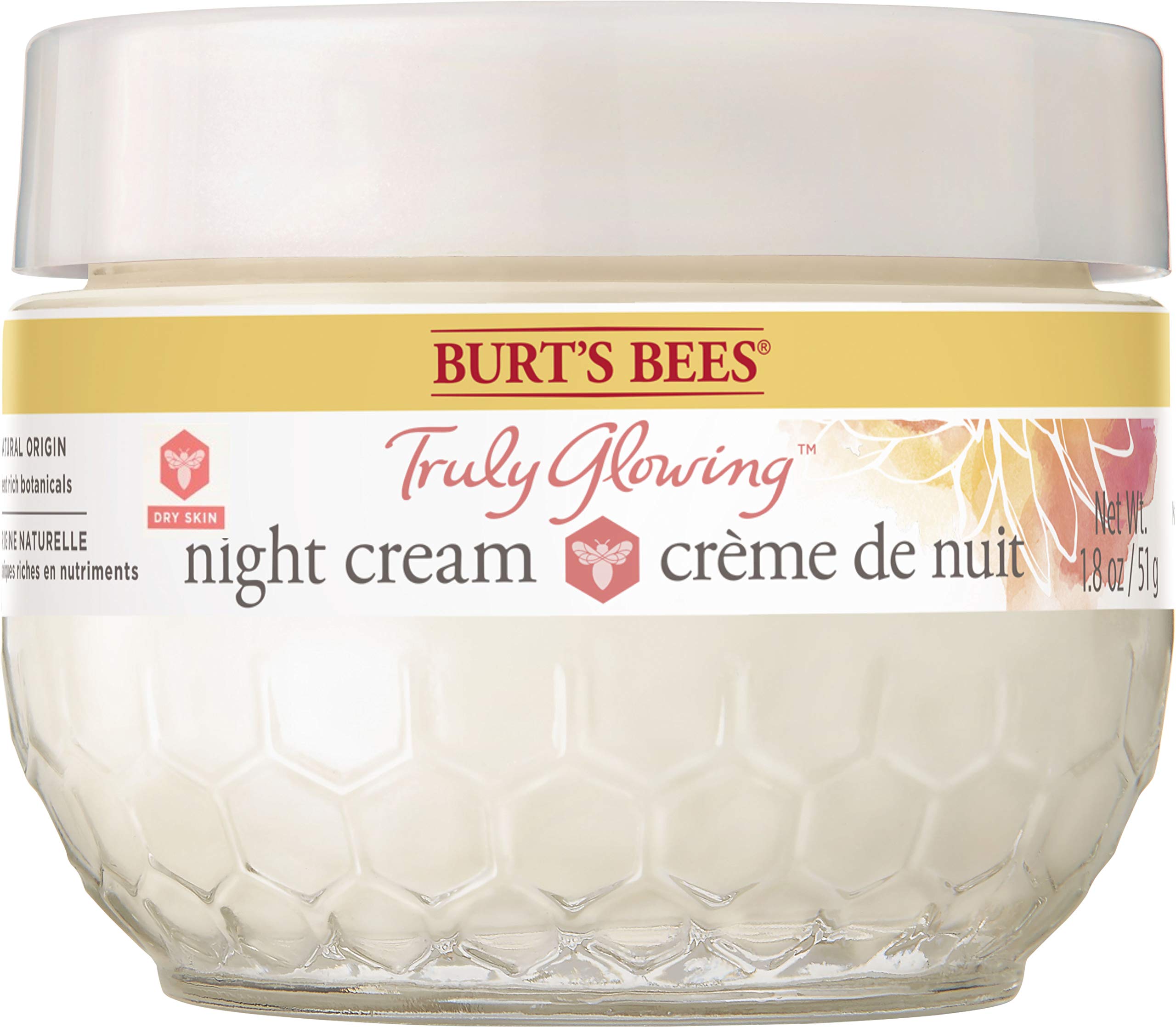 Burts Bees Truly Glowing Night Cream - Dry Skin Unisex 1.8 oz, White