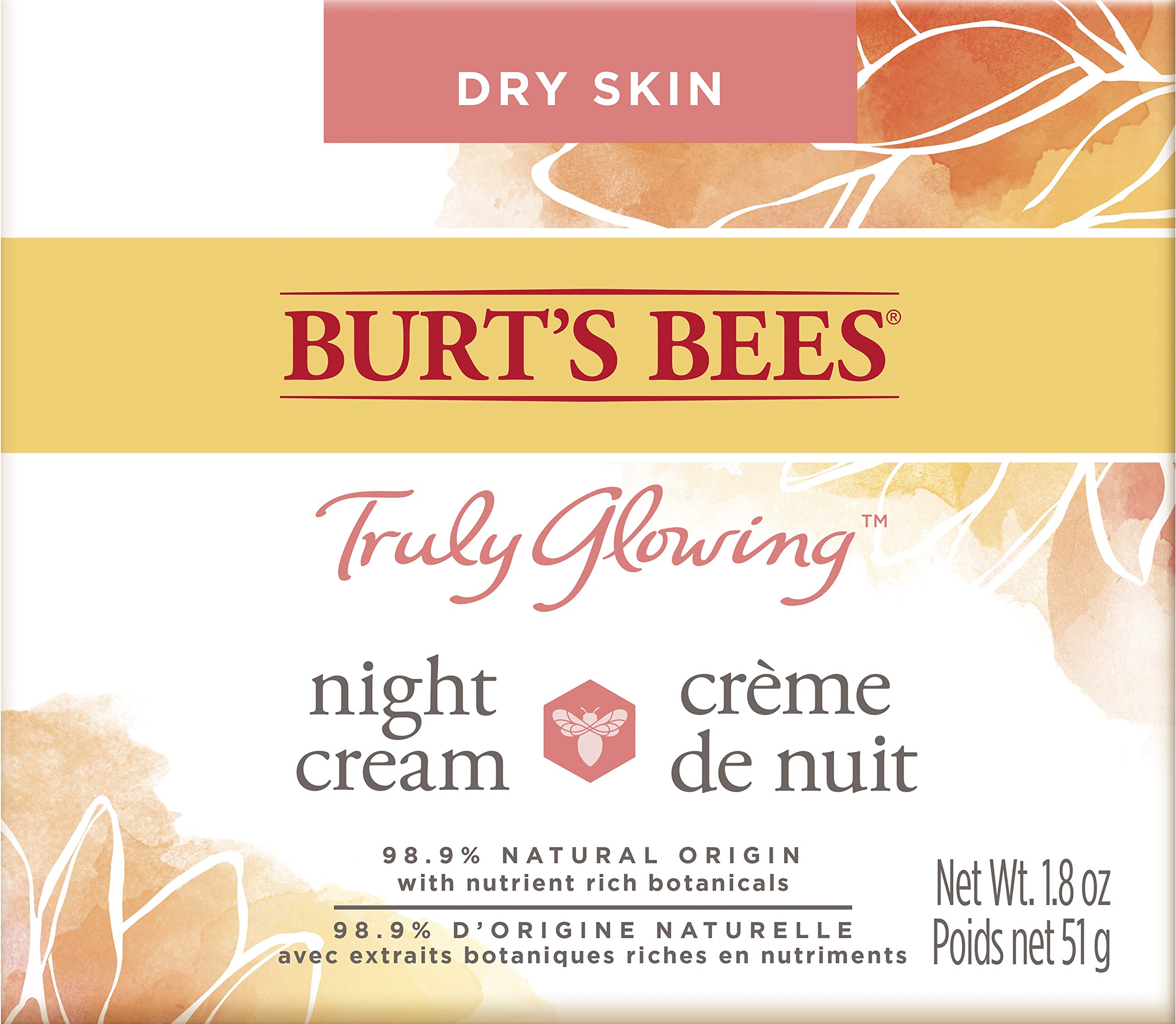 Burts Bees Truly Glowing Night Cream - Dry Skin Unisex 1.8 oz, White