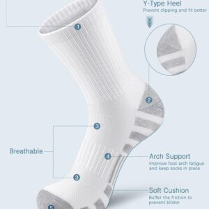 Airacker Athletic Socks Sport Running Calf Socks Performance Cushioned Breathable Crew Socks for Men Women(6 Pairs)