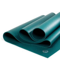 manduka pro lite yoga mat - lightweight for women and men, non slip, cushion for joint support and stability, 4.7mm thick, 71 inch (180cm), deep sea green, 71" x 24"