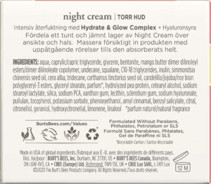 burts bees truly glowing night cream - dry skin unisex 1.8 oz, white