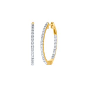 la joya 1/2 ct tw lab grown inside out diamond hoop earrings for women | crafted in yellow gold plated 925 sterling silver | ideal pair of womens diamond earrings to get for her this mother's day