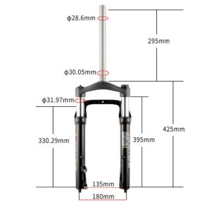 RST Syvrac Electric Bike Snow Bike 20inch Forks Aluminum Alloy for 4.0’’ tire Snow Mountain Bike Spread 135MM Bicycle Fat Suspension Fork