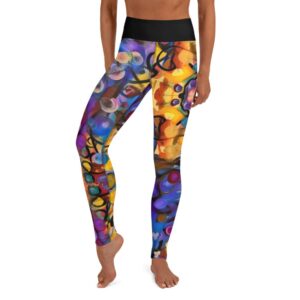 whimsy fit womens leggings yoga pants high waisted tummy control leggings workout wear activewear - leggings for women rainbow