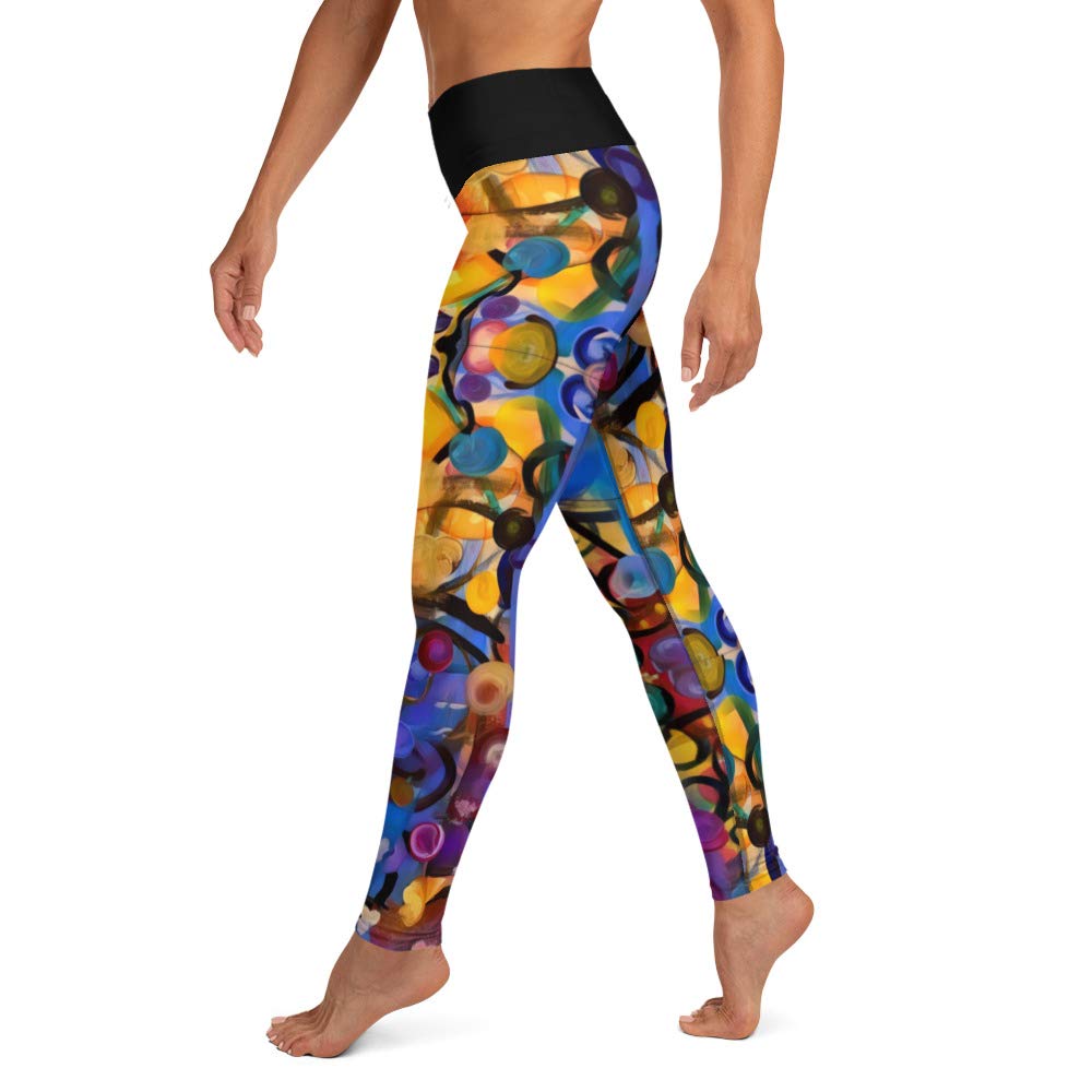 Whimsy Fit Womens Leggings Yoga Pants High Waisted Tummy Control Leggings Workout Wear Activewear - Leggings for Women Rainbow