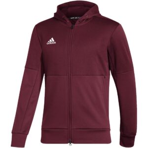 adidas issue full zip jacket - men's casual l team collegiate burgundy melange/white