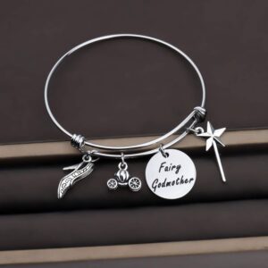 TGBJE Fairy Godmother Bracelet Godmother Gift Godmother Thank You Gift Cross Baptism Gift First Communion Gift Godmother Proposal Jewelry Godmother Charm Bracelet (Fairy BR)