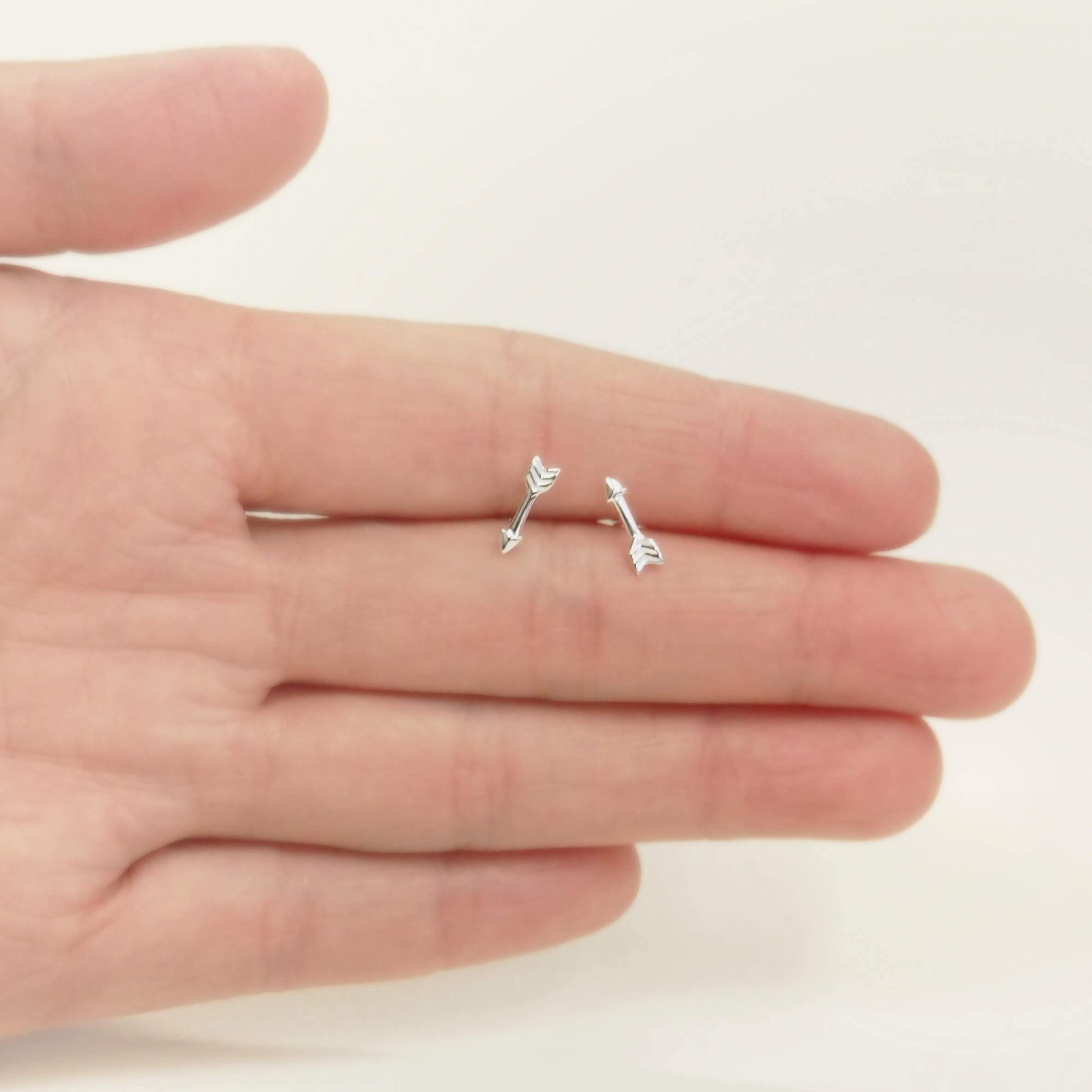 Sterling Silver XS Tiny Arrow Stud Earrings