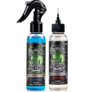 Riptide Armory Advanced Gun Cleaner & CLP+ Graphene 4oz 2 Step Kit - Cleans, Lubes, Protects Targeted Long-Lasting Formula - Nano Coat Technology - Veteran Founded & Formulated by Former US Navy Seal…