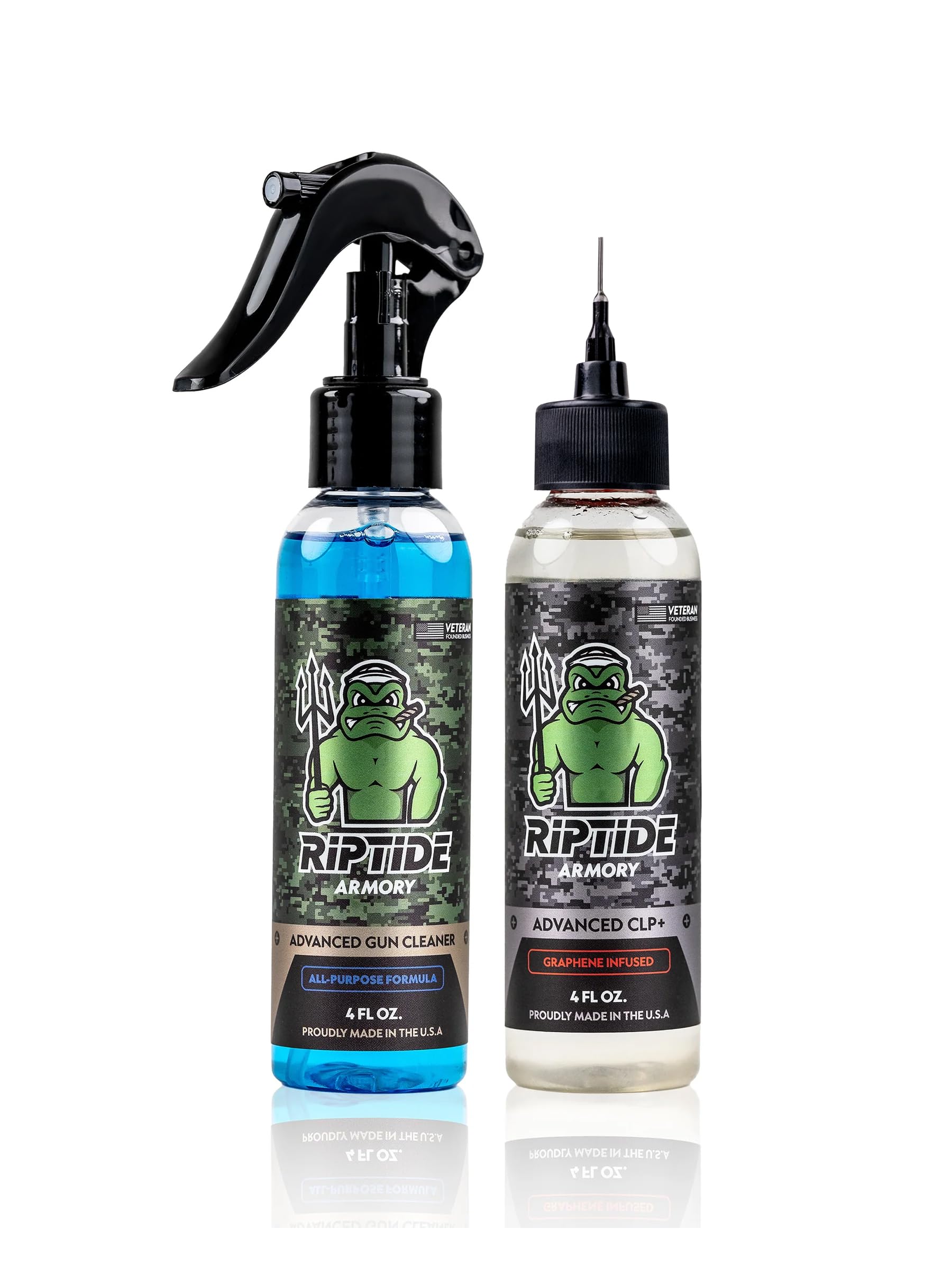 Riptide Armory Advanced Gun Cleaner & CLP+ Graphene 4oz 2 Step Kit - Cleans, Lubes, Protects Targeted Long-Lasting Formula - Nano Coat Technology - Veteran Founded & Formulated by Former US Navy Seal…