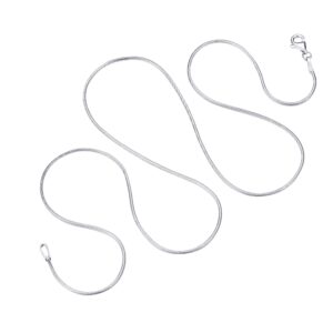 milacolato 925 sterling silver chain necklace for women men 1mm solid round snake chain necklace rhodium plated durable italian silver necklace chain jewelry - lobster clasp - 22"