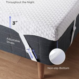 PERLECARE 3 Inch Gel Memory Foam Mattress Topper for Pressure Relief, Premium Soft Cooling Sleep, Non-Slip Design with Removable & Washable Cover, CertiPUR-US Certified - Twin XL