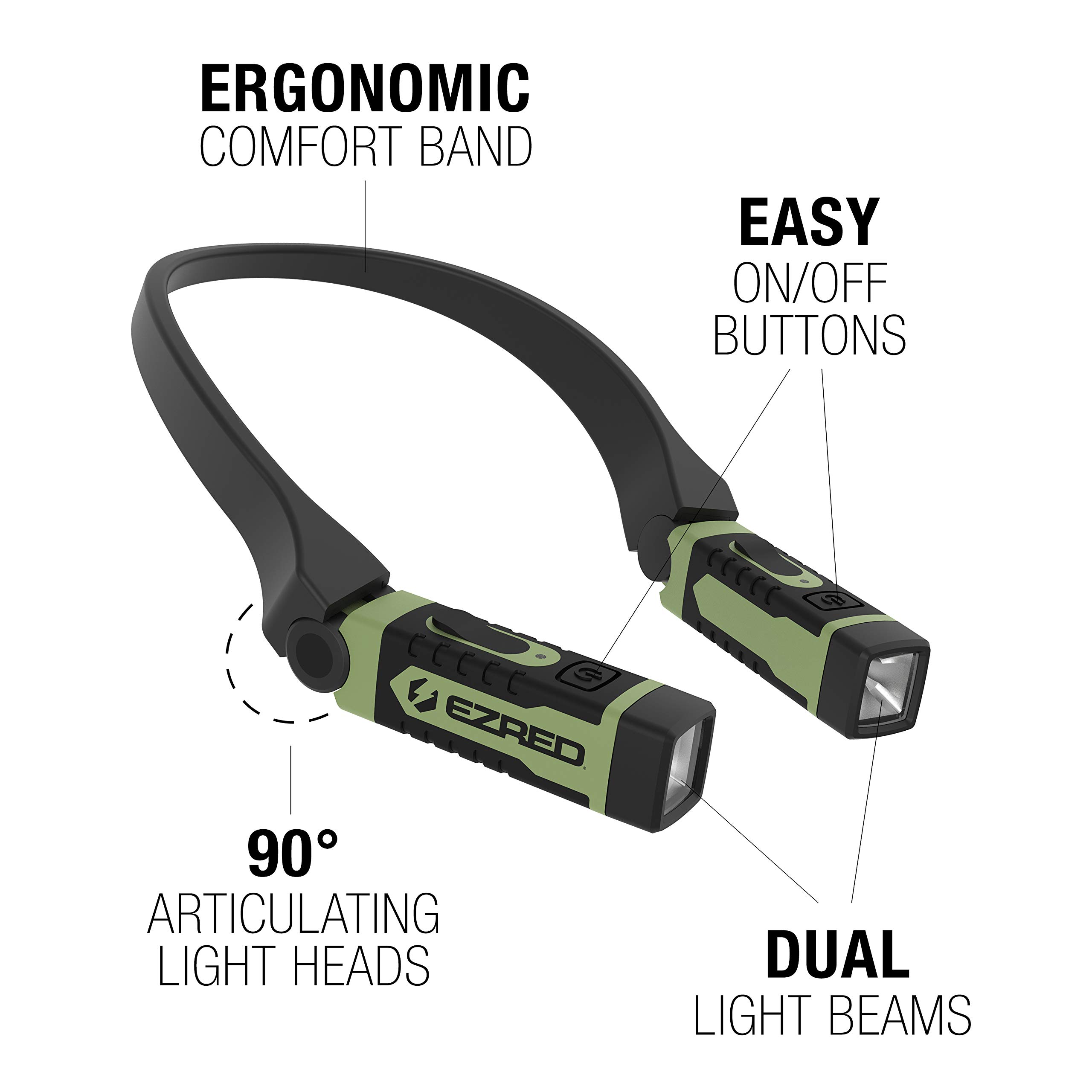 EZRED ANYWEAR Rechargeable Neck Light for Hands-Free Lighting, soft green