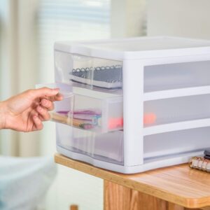 sterilite 17918004 3 drawer clr organizer, 6"x4"x3", (@ pack1 (white))