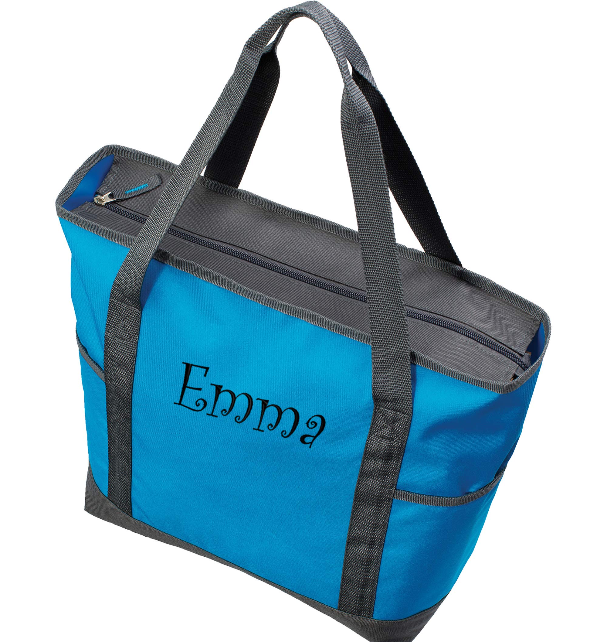 all about me company Personalized Zippered Tote| On-The-Go Monogrammed Tote Bag | Customize with a Name or Monogram (Royal-Name)