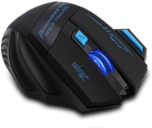 zelotes Wireless Mouse,2400DPI,7 Buttons,2.4G Computer Mouse,USB LED Wireless Gaming Mouse for Laptop,Ergonomic Mouse for PC,Mac,Black