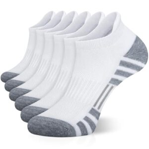 airacker ankle athletic running socks cushioned breathable low cut sports tab socks for men and women (6 pairs)