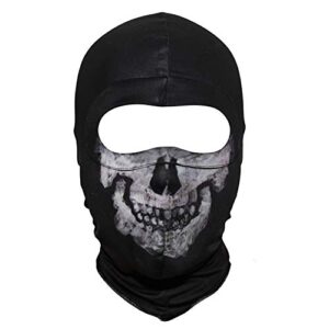 innturt fabric ghost mask balaclava skull hood (gray)