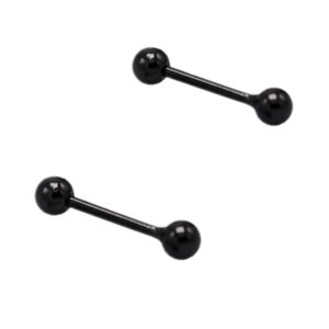 dtja 20g tiny small black ball stud barbell earrings for women men s925 sterling silver hypoallergenic ear piercing cartilage screw tragus post fashion personalized punk jewelry (3mm)