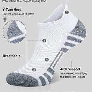 Airacker Ankle Athletic Running Socks Cushioned Breathable Low Cut Sports Tab Socks for Men and Women (6 Pairs)