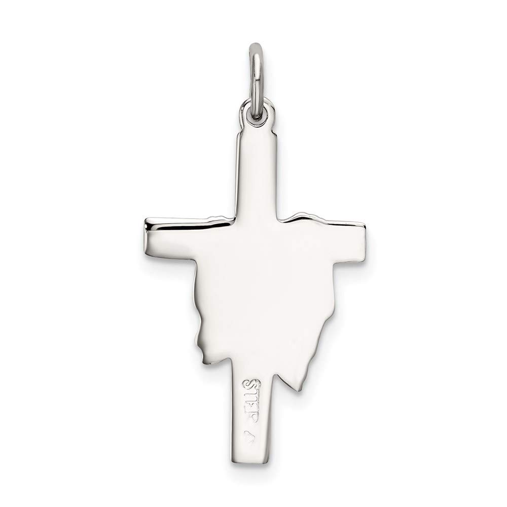 Sterling Silver Polished and Satin Draped Cross Pendant 24.8mm 9.5mm style QC9094