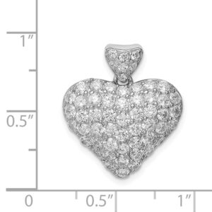 Sterling Silver CZ Puffed Heart Pendant 22mm 20mm style QP2072