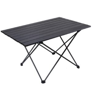 risepro portable camping table, ultralight folding table with aluminum table top and carry bag, easy to carry, ideal for outdoor, camping, picnic, cooking, beach, hiking, fishing 68 x 46 x 40cm