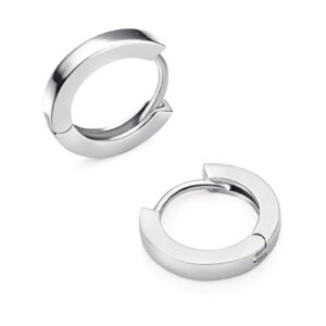 small silver hoop earrings for women : 14k white gold plated hypoallergenic tiny cartilage huggie girls ear jewelry