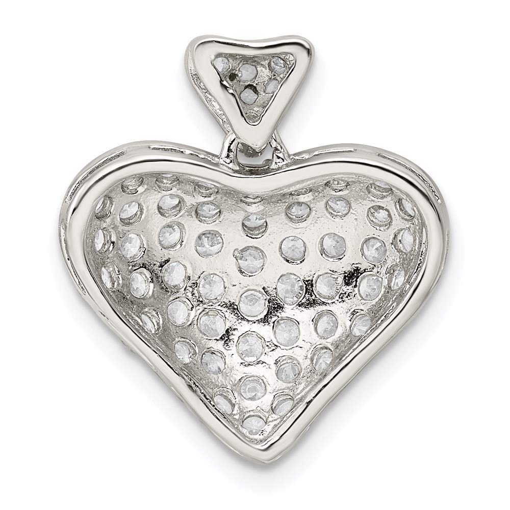 Sterling Silver CZ Puffed Heart Pendant 22mm 20mm style QP2072