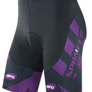 Padded Biking Shorts for Men Cycling Biking Gear Gym Rider Training Pants Compression US XXL Black Purple