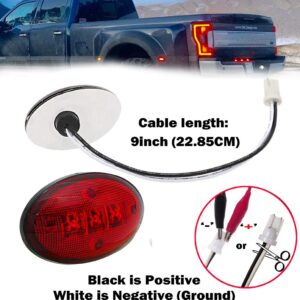 KEING Dually Bed Fender Side Marker LED Lights For Ford 1999-2020 F250 F350 F450 F550 (2PCS Red + 2PCS Amber)