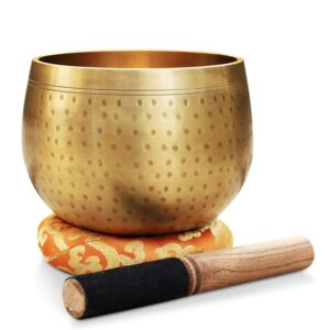 dharmaobjects tibetan ring gong meditation singing bowl mallet cushion set (jumbo)