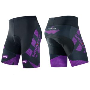 Padded Biking Shorts for Men Cycling Biking Gear Gym Rider Training Pants Compression US XXL Black Purple