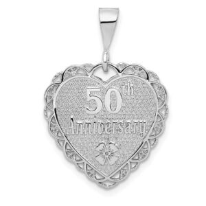 14k white gold reversible 50th anniversary charm 29mm 20mm style d1080