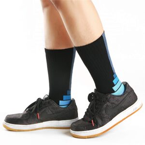 Hicomlor Athletic-Crew-Socks for Men, Cushioned Socks with Moisture Wicking and Arch Support for Running-Hiking, Work Boots