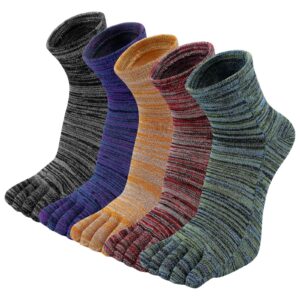 hellomamma mens toe socks five finger sock boys running athletic cotton ankle sox 5 pairs