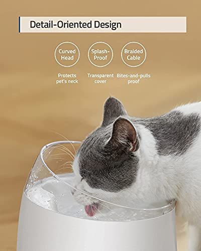 eufy Pet Water Fountain, Cat Water Fountain with Advanced Self-Cleaning System, 5W Powerful and Quiet Pump, Neck-Protection Design, 1.5 L Water Container, Automatic Drinking Fountain for Cat and Dog