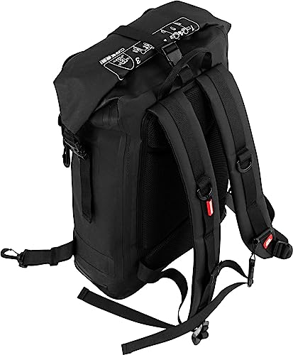 Cressi Waterproof Backpack - Watertight Zipper, Padded Shoulder, and Back Strap- Designed for Fixing to D-Rings on iSUP Boards - Spidy Dry: Designed in Italy,Black