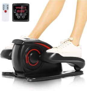 ancheer under desk elliptical machine, leg exercise pro machine pedal exerciser for seniors as seen on tv portable leg exerciser while sitting with massage pedal (black)