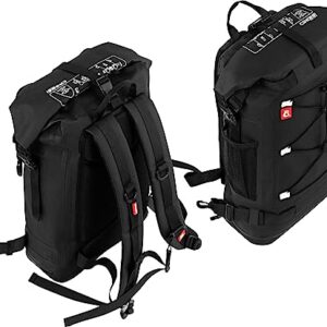 Cressi Waterproof Backpack - Watertight Zipper, Padded Shoulder, and Back Strap- Designed for Fixing to D-Rings on iSUP Boards - Spidy Dry: Designed in Italy,Black