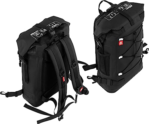 Cressi Waterproof Backpack - Watertight Zipper, Padded Shoulder, and Back Strap- Designed for Fixing to D-Rings on iSUP Boards - Spidy Dry: Designed in Italy,Black